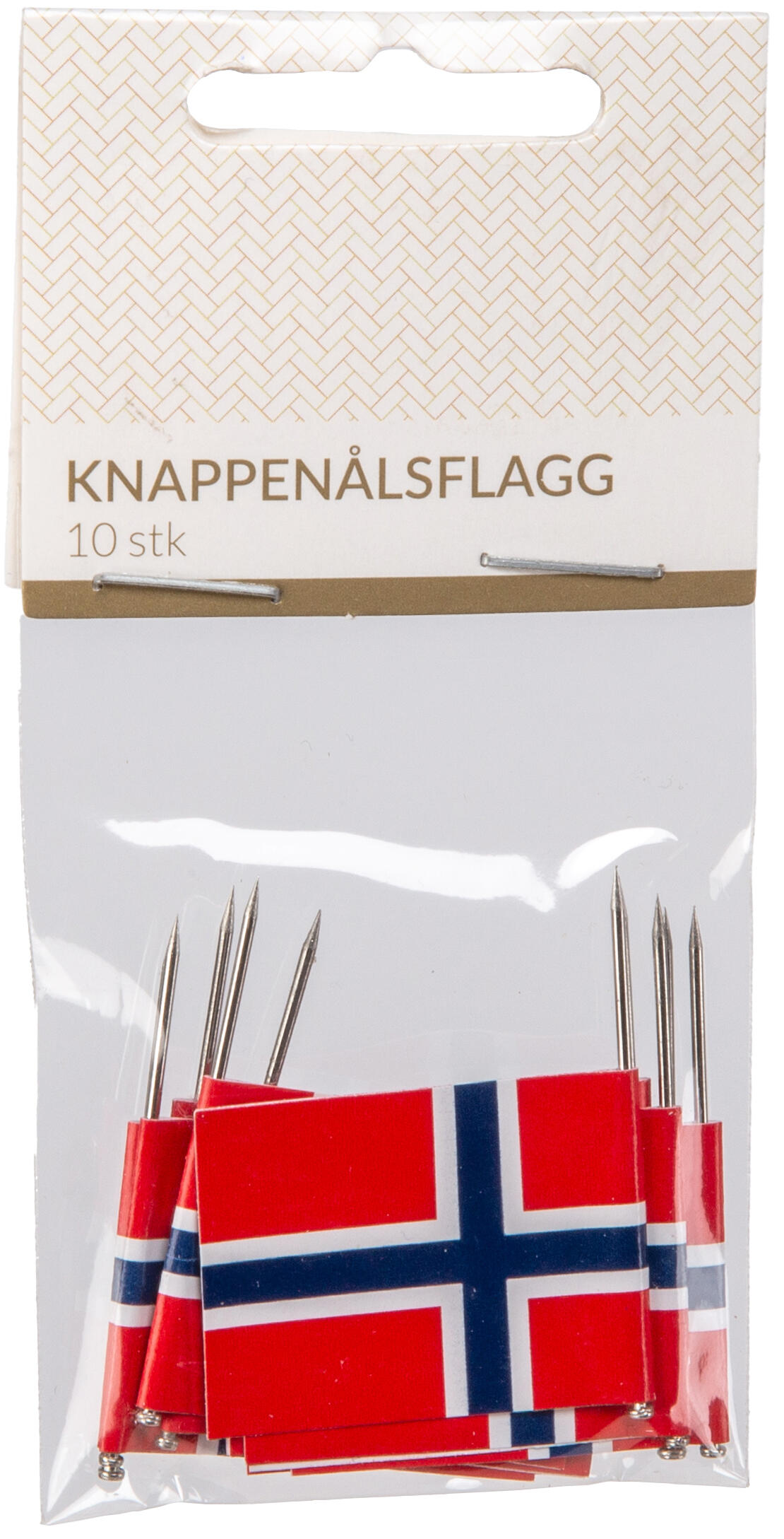 Flagg kake Norge pose med 10stk Knappenålsflagg - BørsCompagniet AS