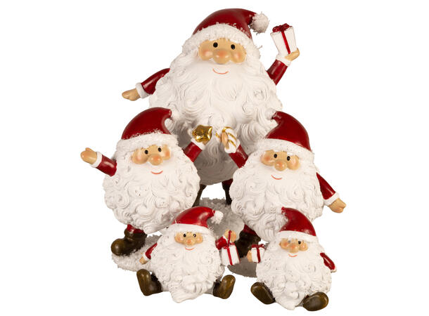 Nisse skjegg hvit/rød stående 9cm 2ass Polyresin 7,5x5x9cm ...